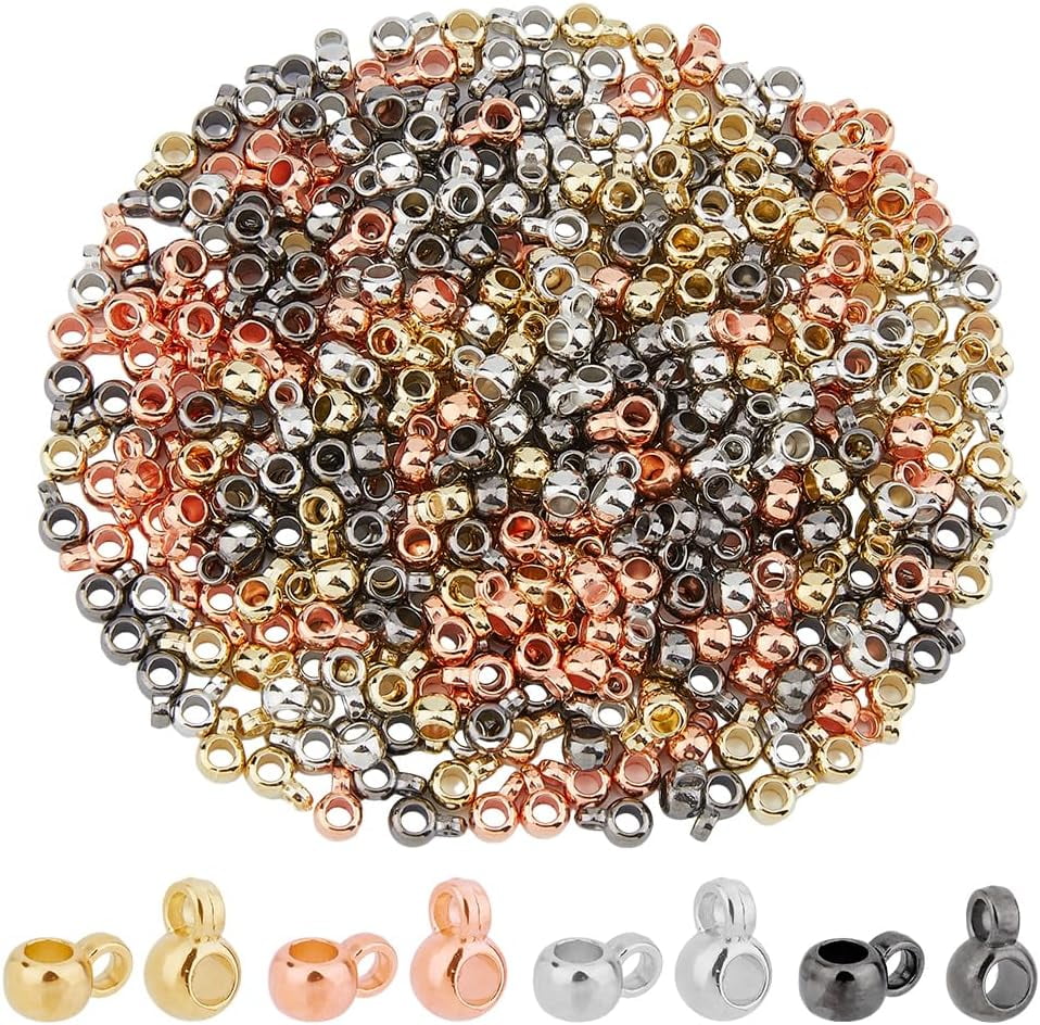 C 400Pcs Bail Bead 4 Colors Hanger Bead 6.5mm Wide CCB Plastic Beads ...