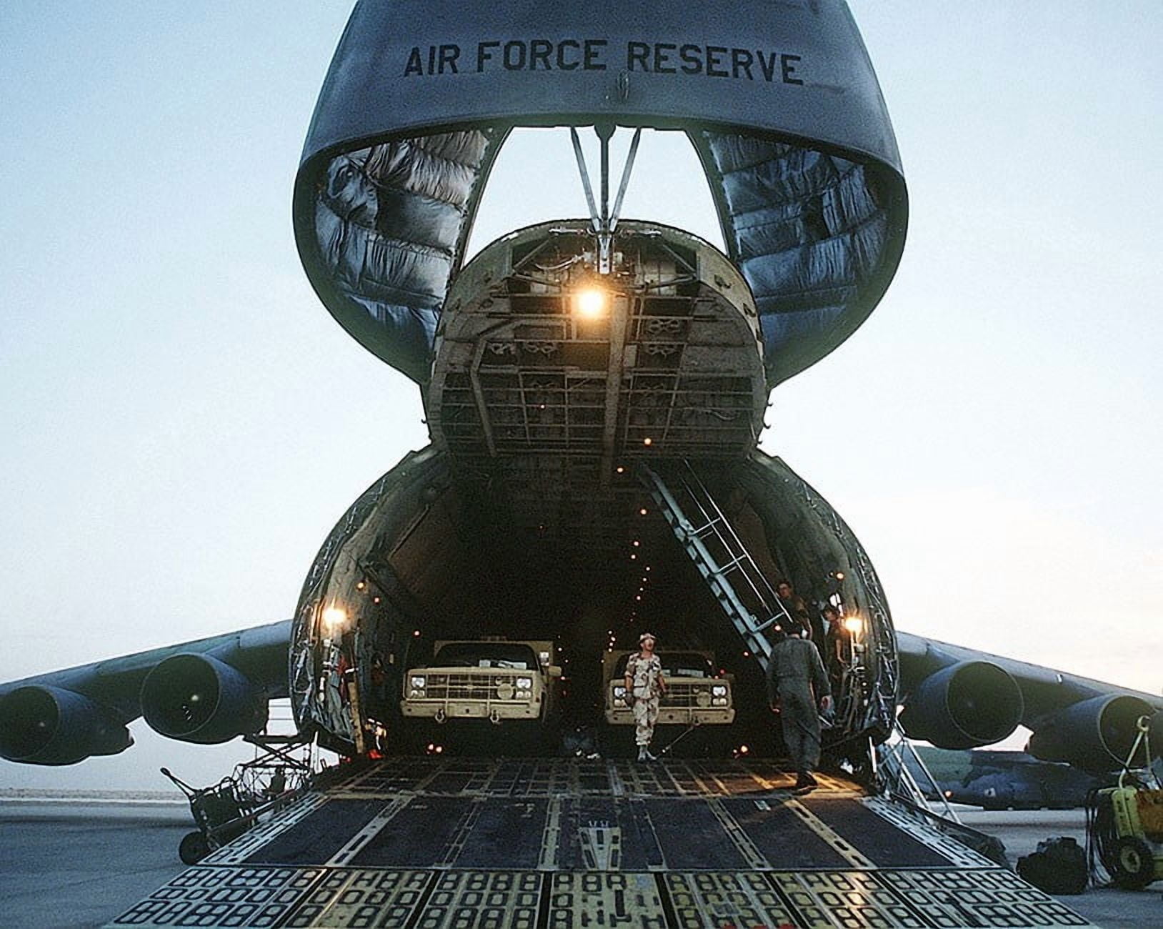 C-5 / C-5A Galaxy Transport Unloading - 12x18 Inch Laminated Aviation ...