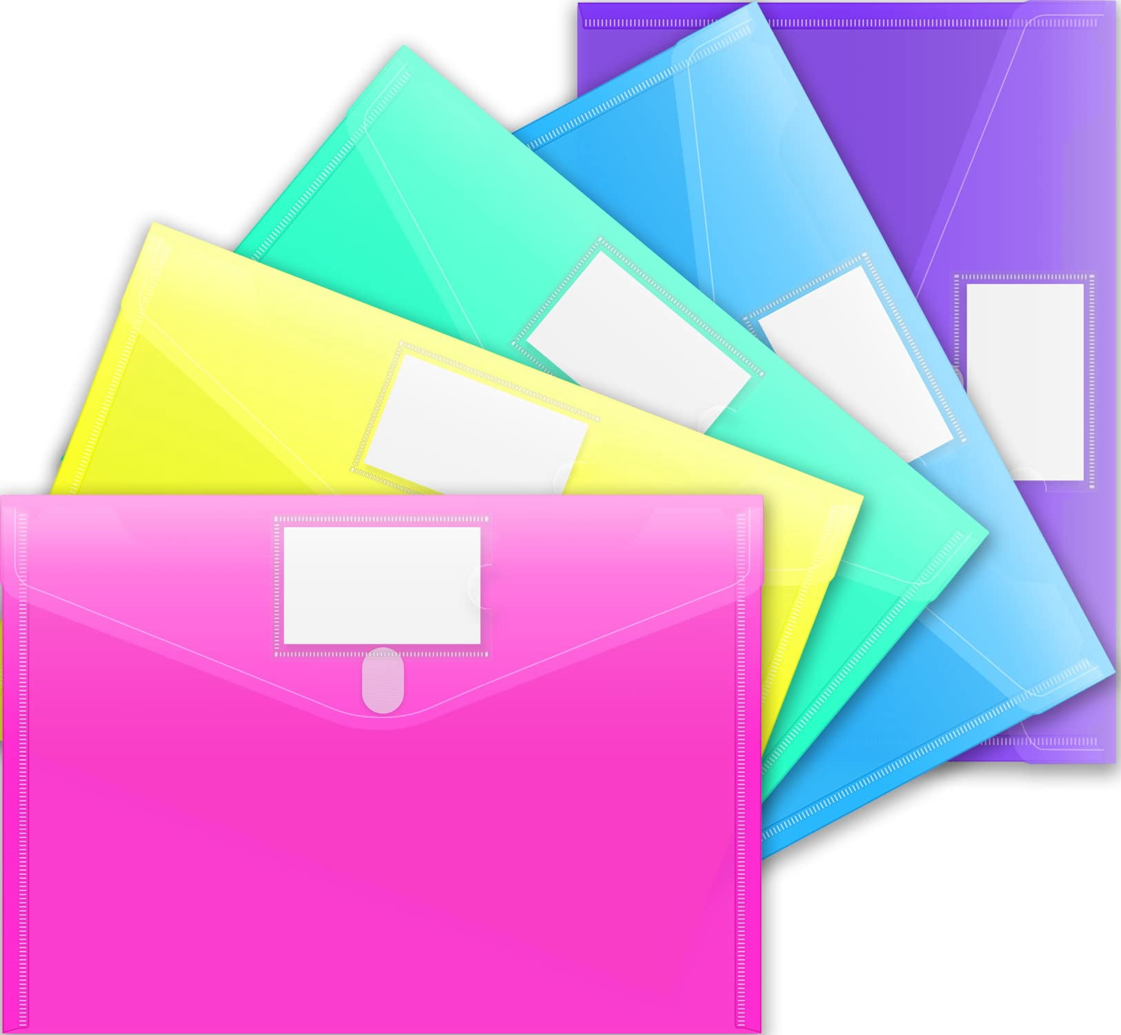C 5 Pack Plastic Envelopes Poly Envelopes, Clear Document Folders ...