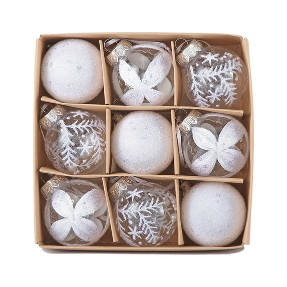 C 9Pcs Christmas Ball Ornaments, 6Cm Shatterproof Plastic Tree ...