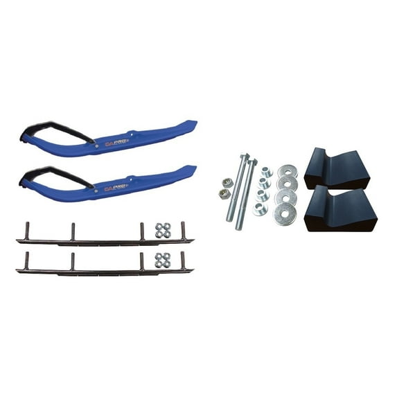 C&A Pro Blue MTX Snowmobile Skis w/ 10" Round Bars Complete Kit 2017 ...