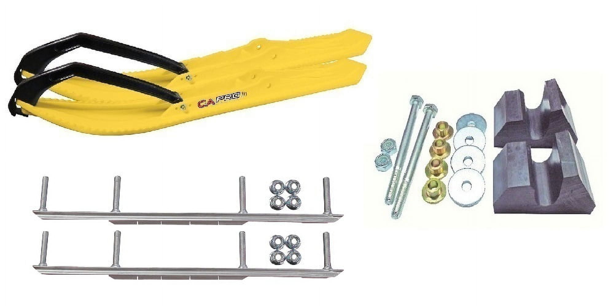 C&A Pro Yellow BX Snowmobile Skis w/ 7.5" Shaper Bars Complete Kit ...