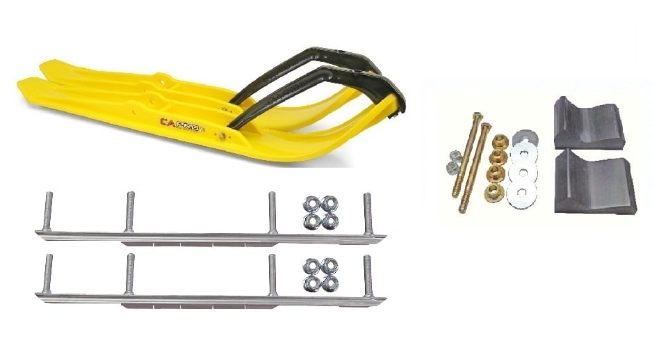 C&A Pro Yellow XPT Snowmobile Skis w/ 7.5" Shaper Bars Complete Kit ...