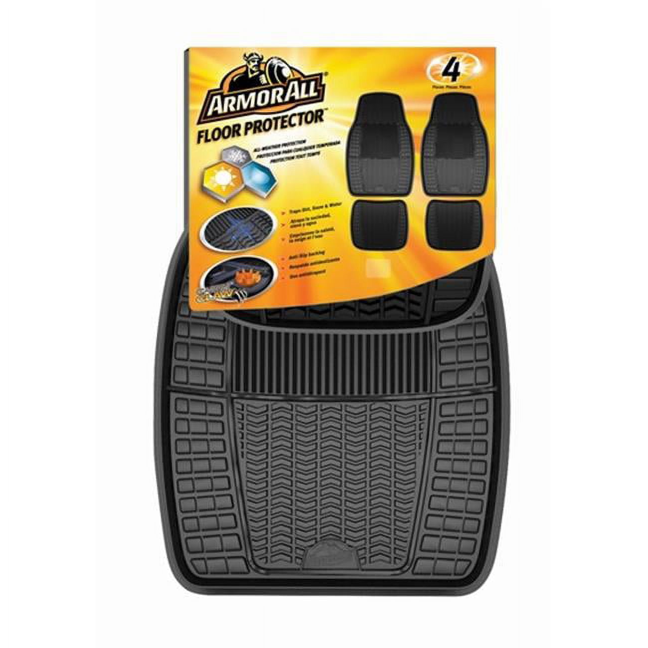 C Accessories Armor All 4 Pieces Black Rubber Interior Floor Mat Set ...