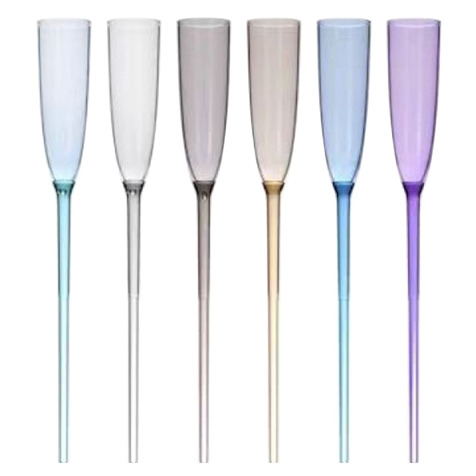 C Acrylic Cocktail Glasses Set 6 Pieces Large Colored Tall Cups Without ...