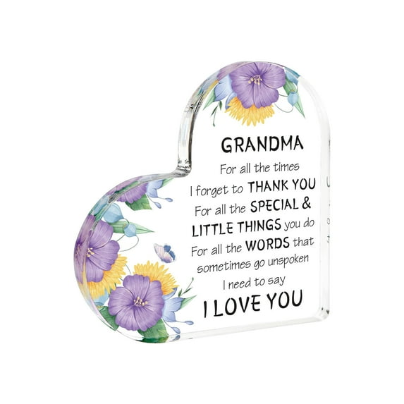 C Acrylic Heart Shaped Blessing Ornament Clear Plastic Decor With Words ...