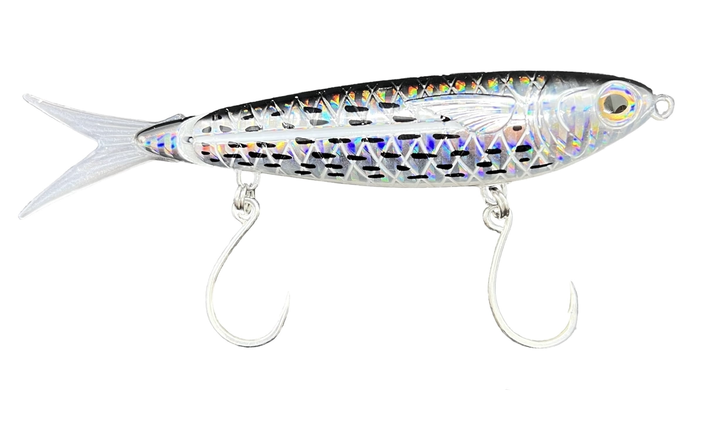 C-Bass Lures Walking Mullet, 5", top water Lure, 0.7oz, Black Sliver ...
