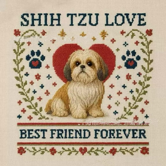 C Beginners Cross Stitch Set With Dog Design For Diy Craft Including ...