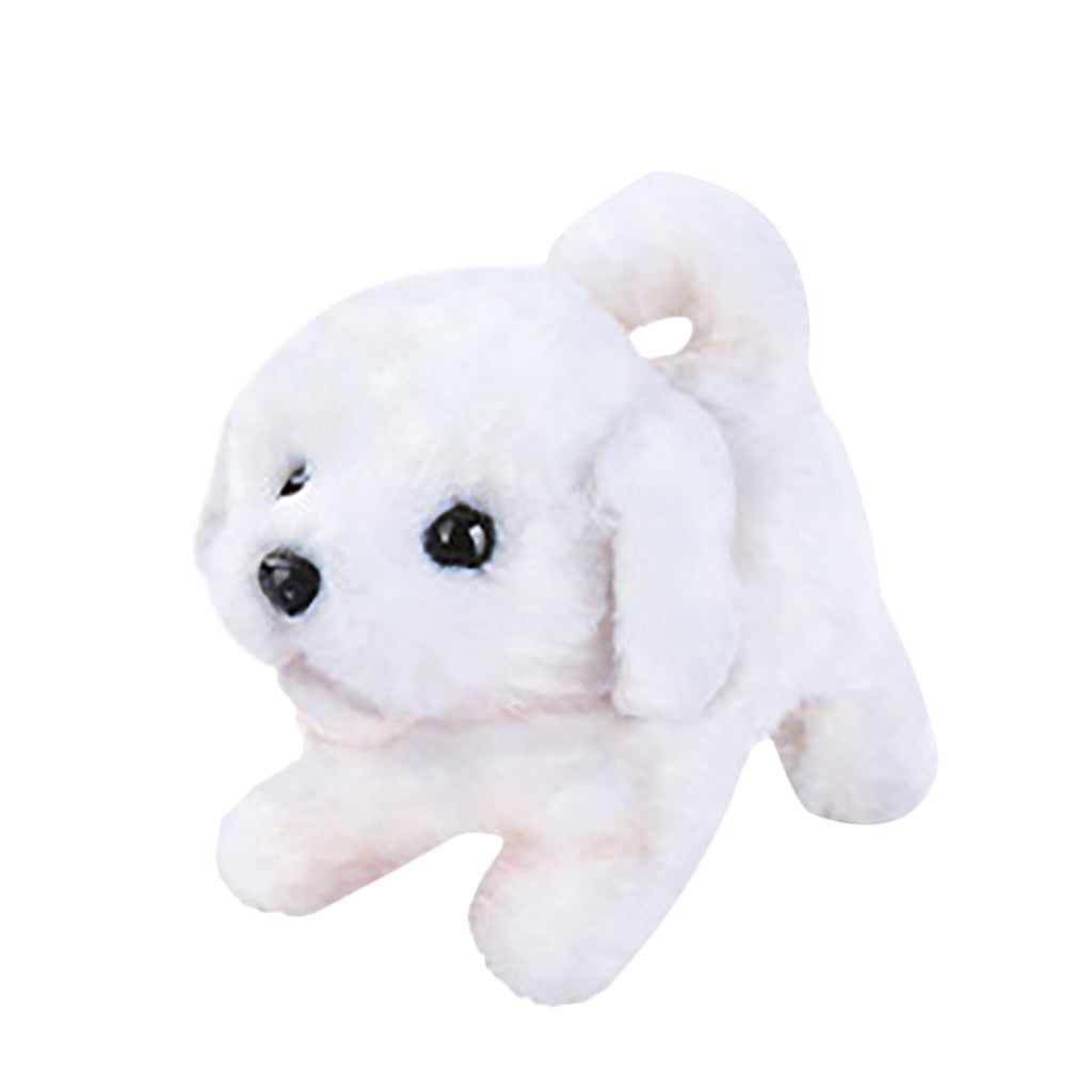 C Bichon Frise Electronic Plush Dog Toy Walking Barking Simulation Pet ...