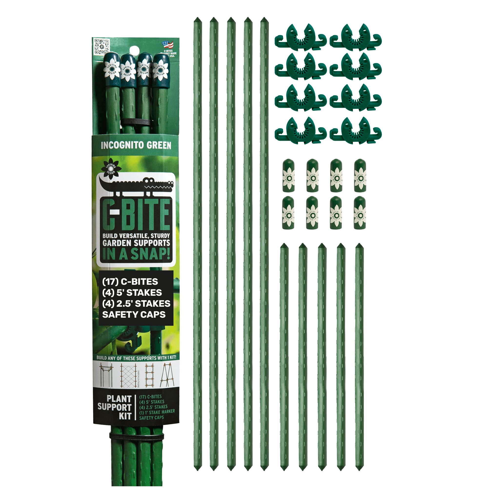 C-BITE 5' DIY Garden Stake Support Kit - Versatile Vegetable Climber ...