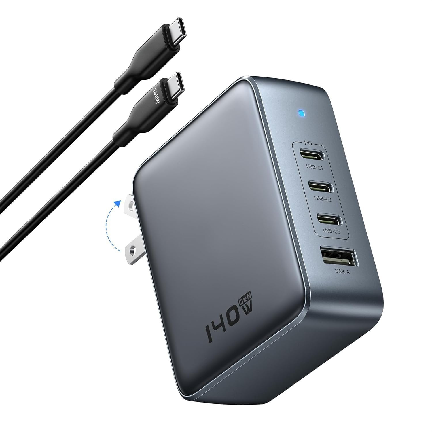 C Block 140W, 4-Port GaN PD3.1 PPS Laptop Foldable Compact Power for ...