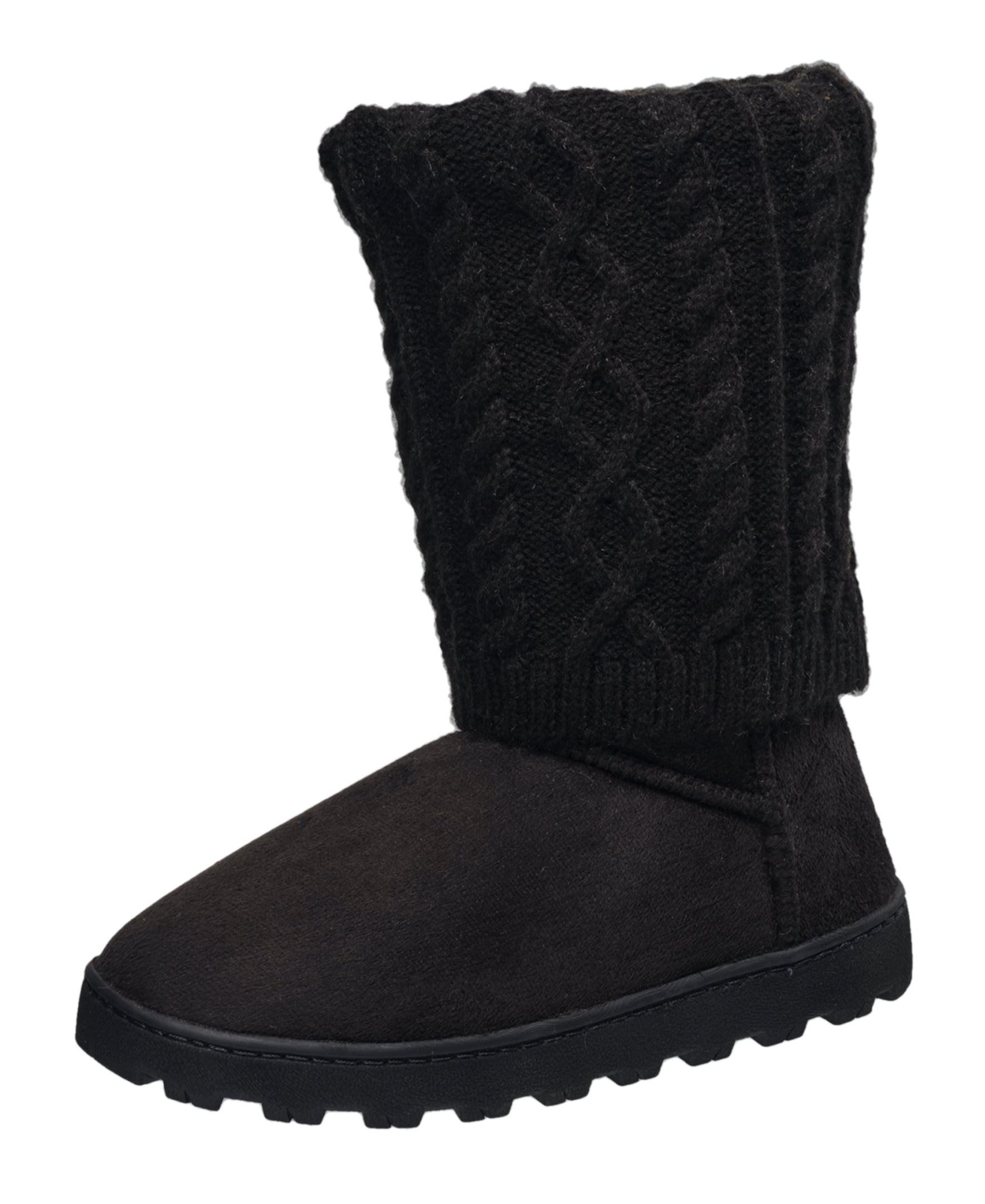 C&C California Women's Cozy Tall Knit Slipper Boots in Black Size 8 ...