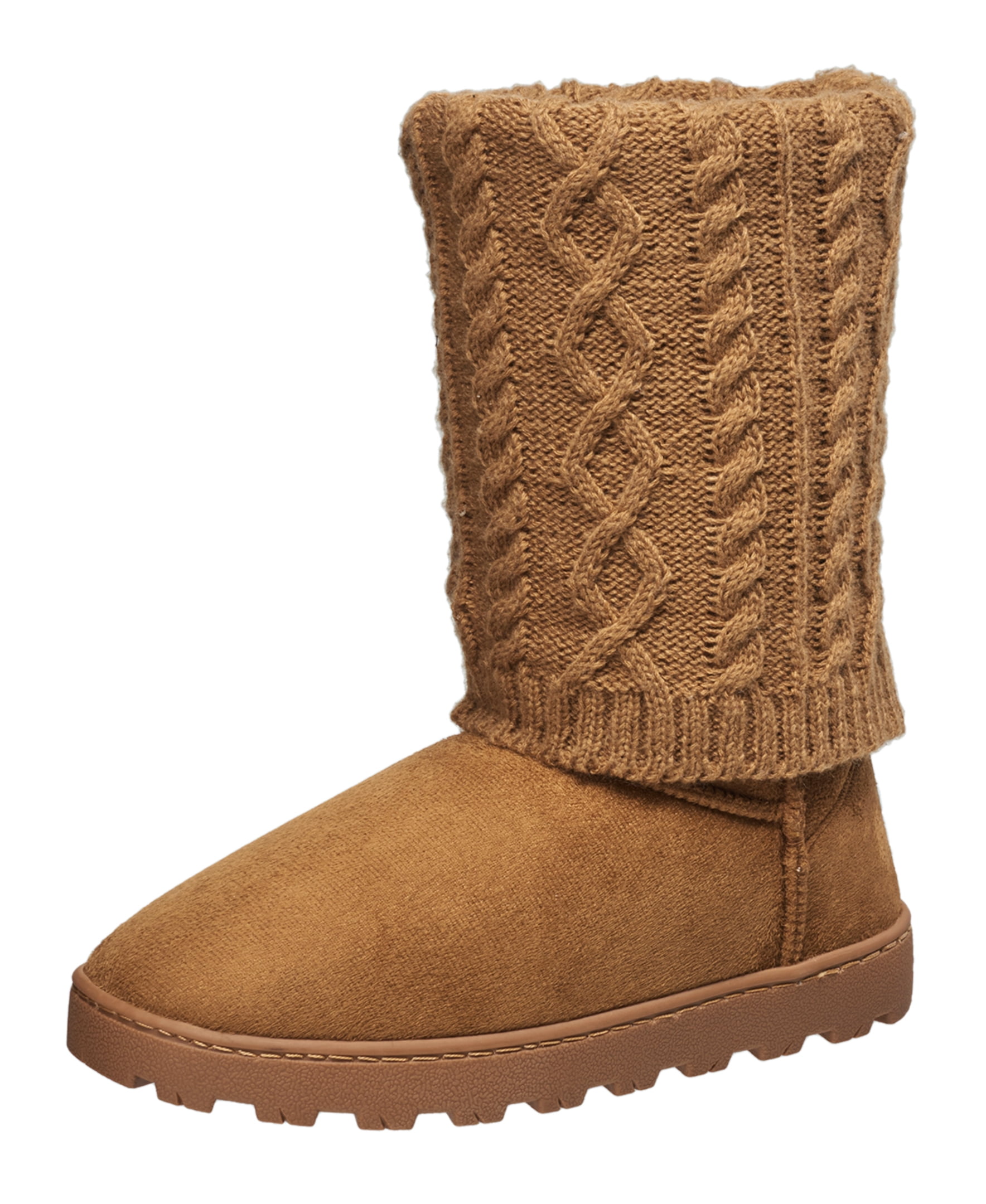 C&C California Women's Cozy Tall Knit Slipper Boots in Tan Size 6 ...