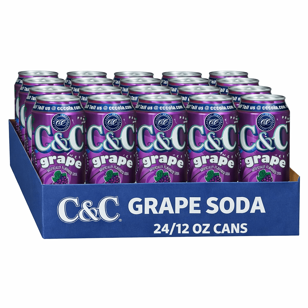 C&C Grape Soda, 12 fl oz Cans (24 Pack) Classic Grape Flavored ...