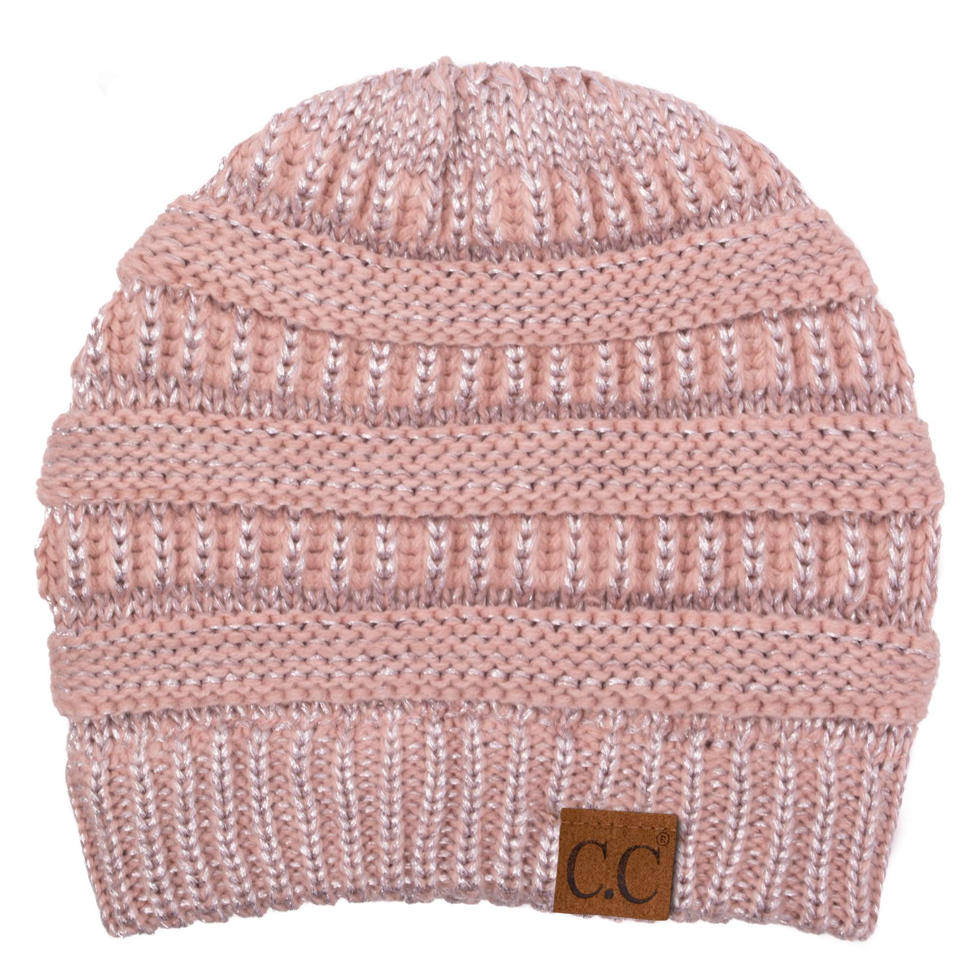 C.C Hat-20A Slouchy Thick Warm Cap Hat Skully Color Cable Knit Beanie ...