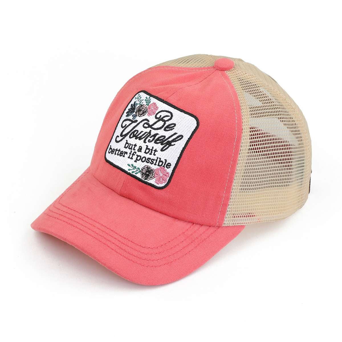 C.C Ponycap Messy High Bun Ponytail Adjustable Mesh Trucker Baseball ...