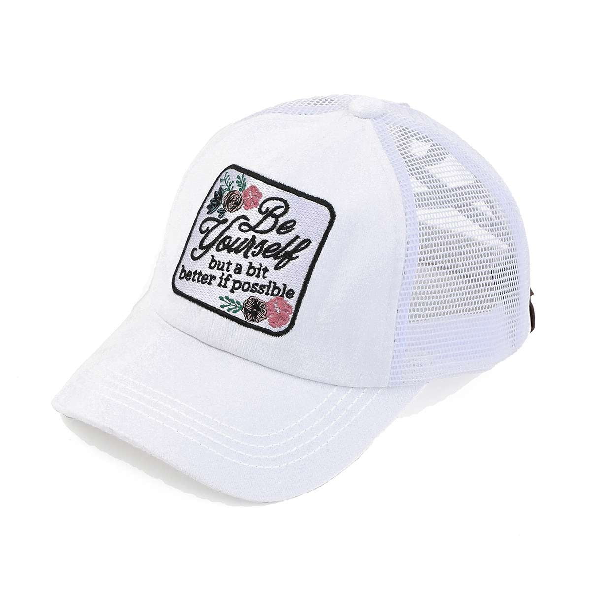 C.C Ponycap Messy High Bun Ponytail Adjustable Mesh Trucker Baseball ...