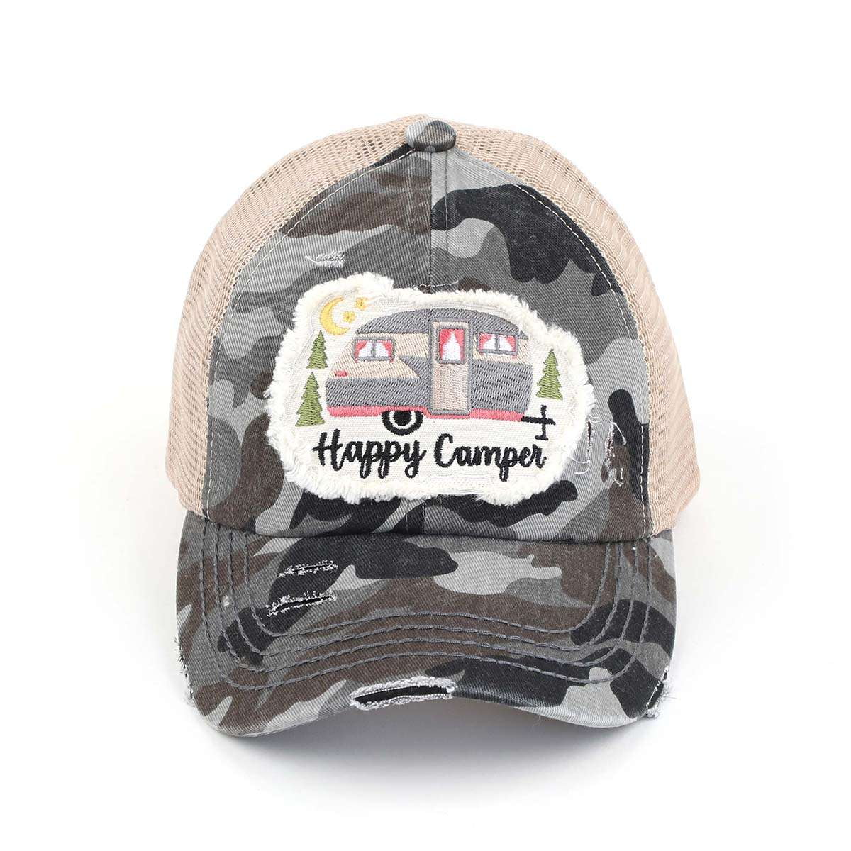 C.C Ponycap Messy High Bun Ponytail Adjustable Mesh Trucker Baseball ...