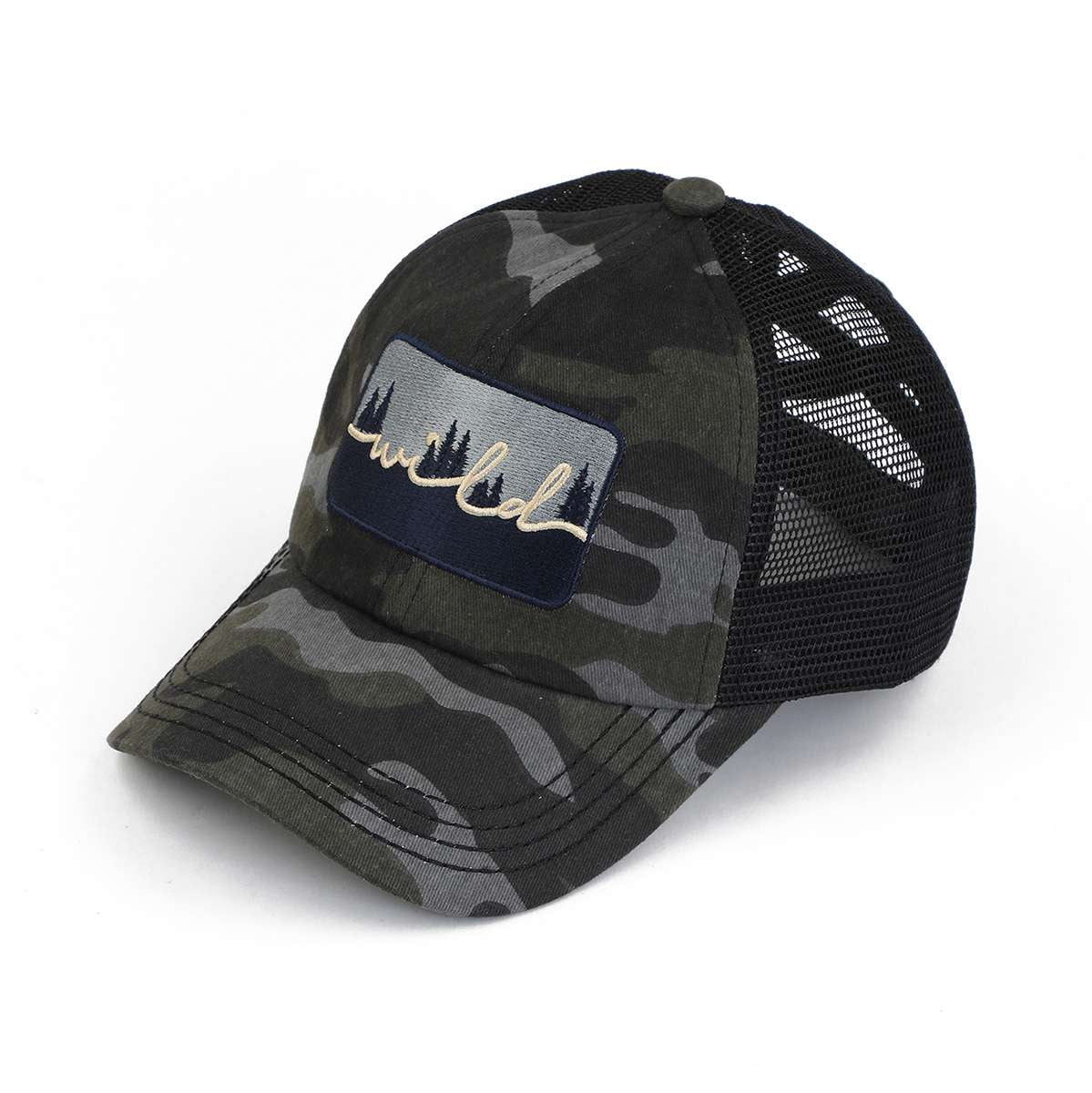 C.C Ponycap Messy High Bun Ponytail Adjustable Mesh Trucker Baseball ...