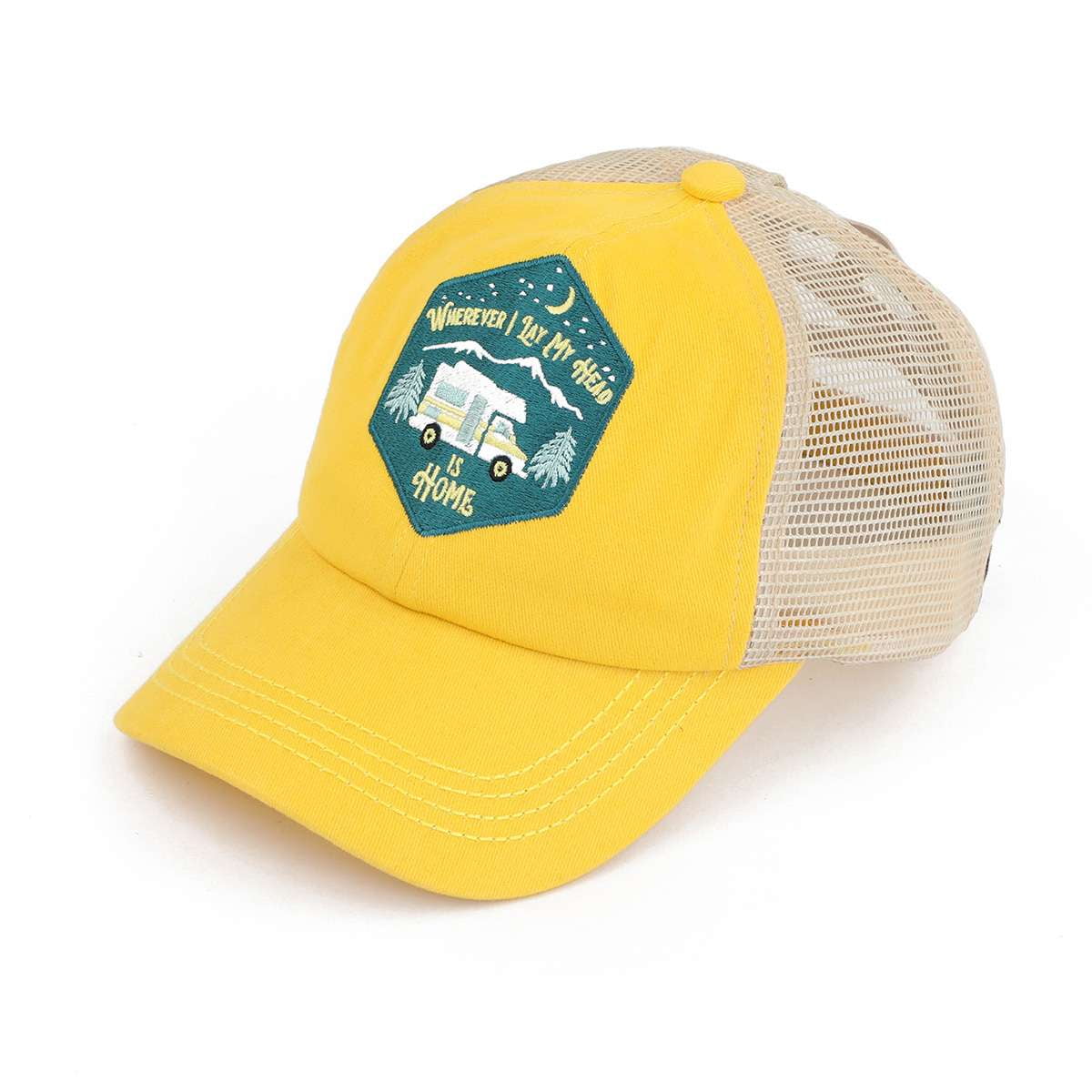 C.C Ponycap Messy High Bun Ponytail Adjustable Mesh Trucker Baseball ...