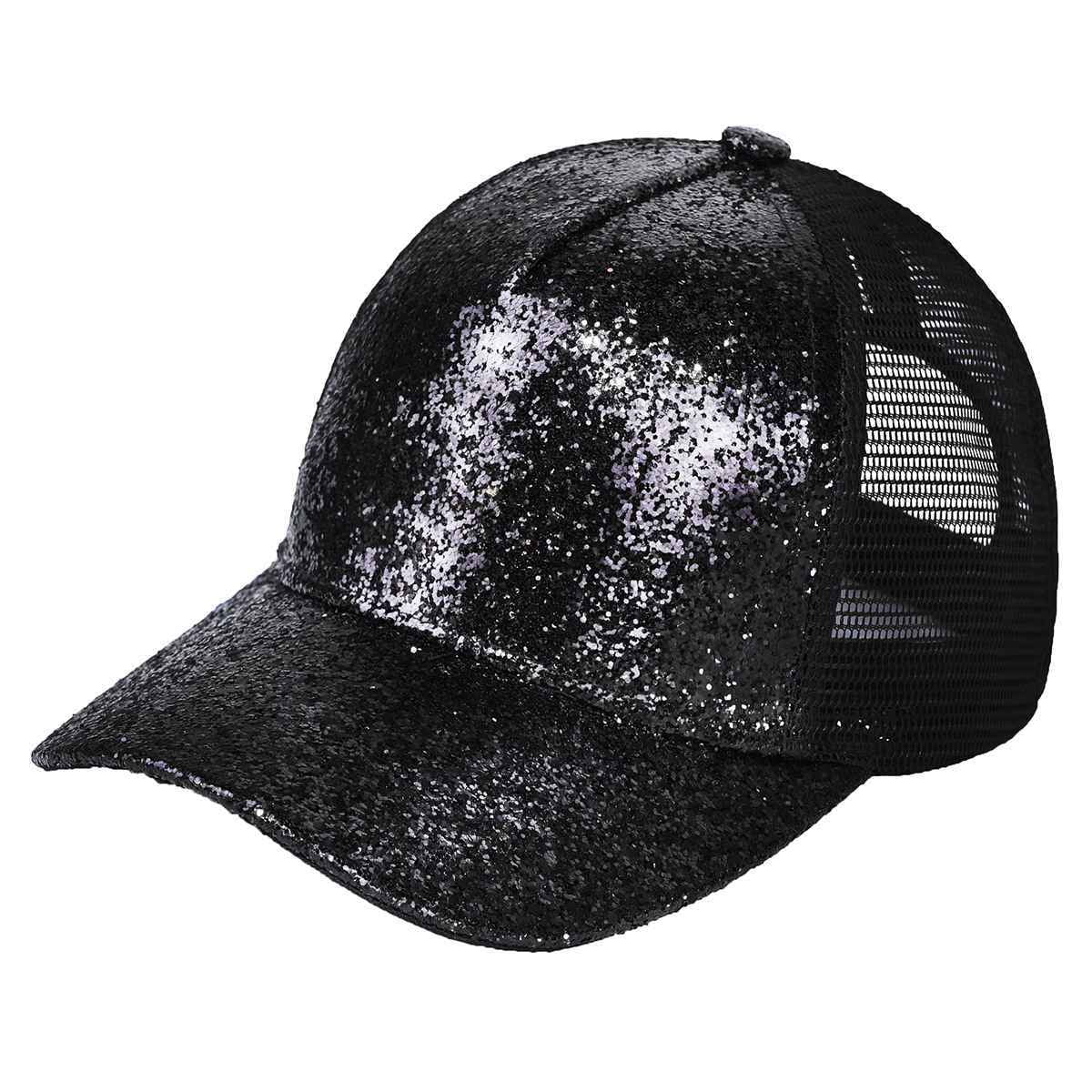 C.C Radiant Shimmer Adjustable Trucker Mesh Baseball Cap Hat, Glitter ...