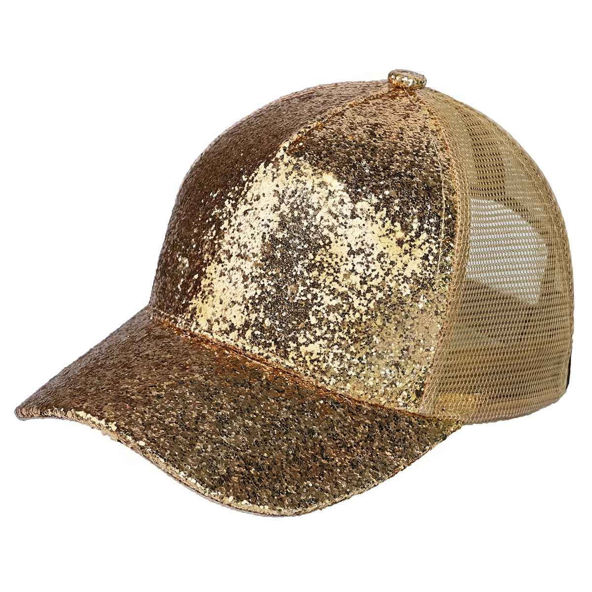 C.C Radiant Shimmer Adjustable Trucker Mesh Baseball Cap Hat, Glitter ...