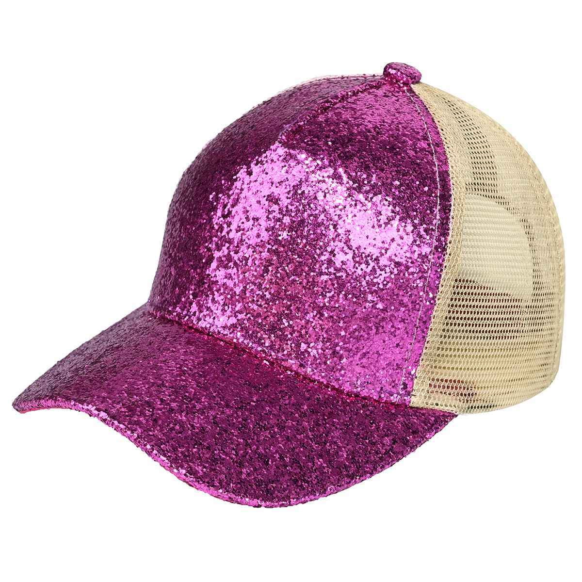 C.C Radiant Shimmer Adjustable Trucker Mesh Baseball Cap Hat, Glitter ...