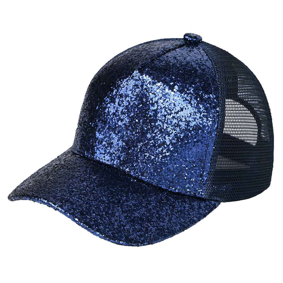 C.C Radiant Shimmer Adjustable Trucker Mesh Baseball Cap Hat, Glitter ...