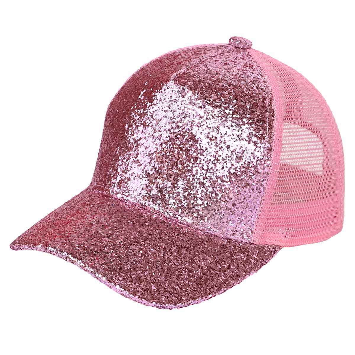 C.C Radiant Shimmer Adjustable Trucker Mesh Baseball Cap Hat, Glitter ...