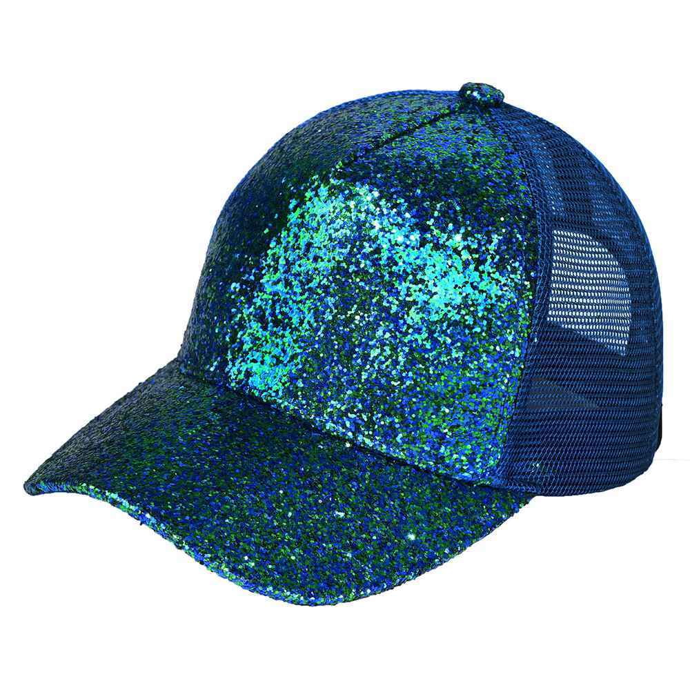 C.C Radiant Shimmer Adjustable Trucker Mesh Baseball Cap Hat, Glitter ...