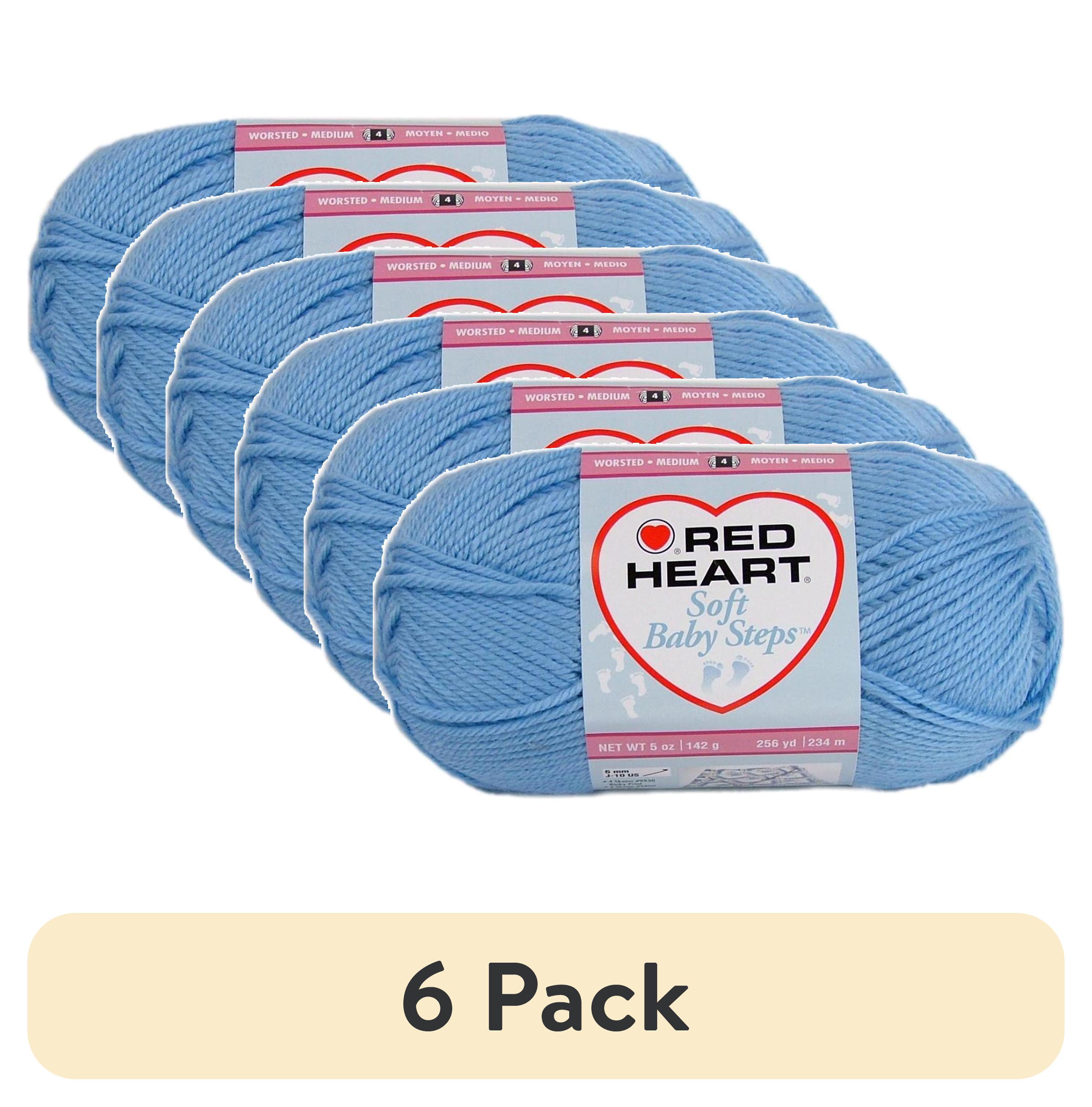 (6 pack) C&C Red Heart Soft Baby Steps Yarn 5oz Baby Blue - Walmart.com