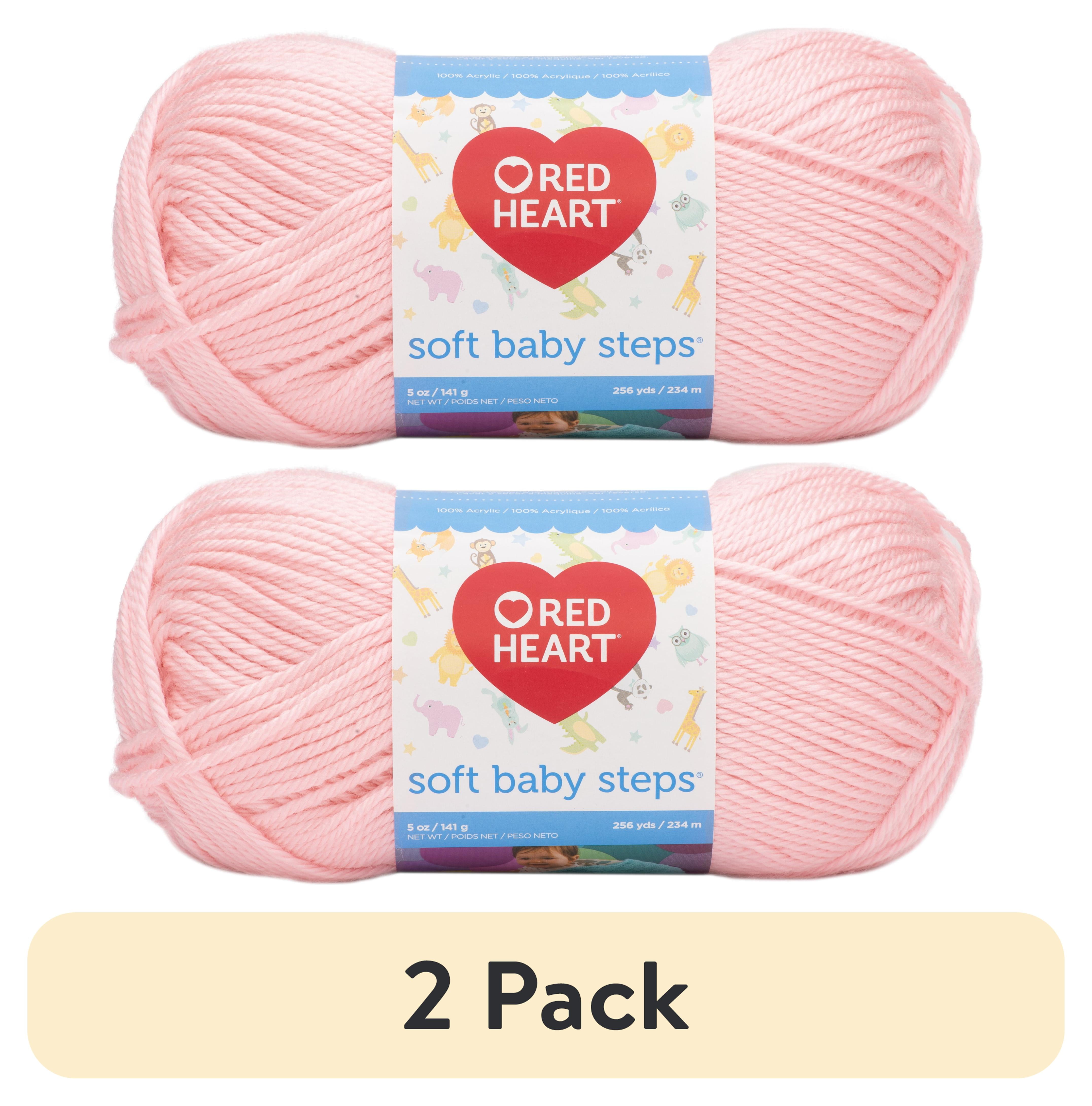 (2 pack) C&C Red Heart Soft Baby Steps Yarn 5oz Baby Pink - Walmart.com