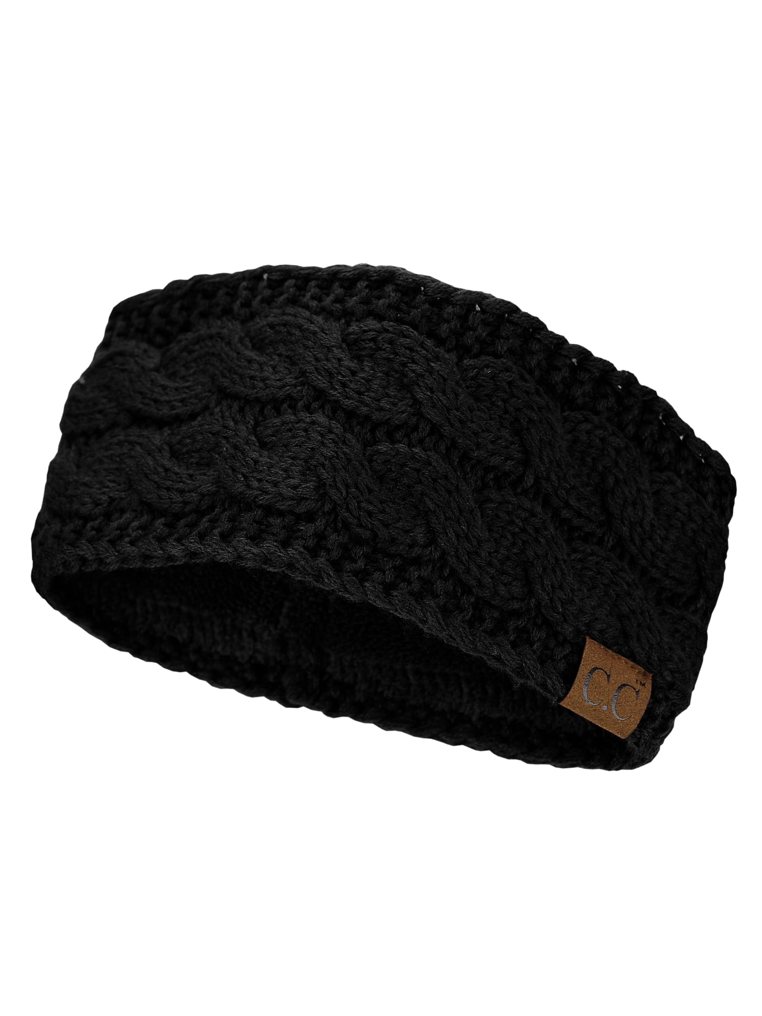 C.C Soft Stretch Cable Knit Headband with Fuzzy Lining for Winter ...