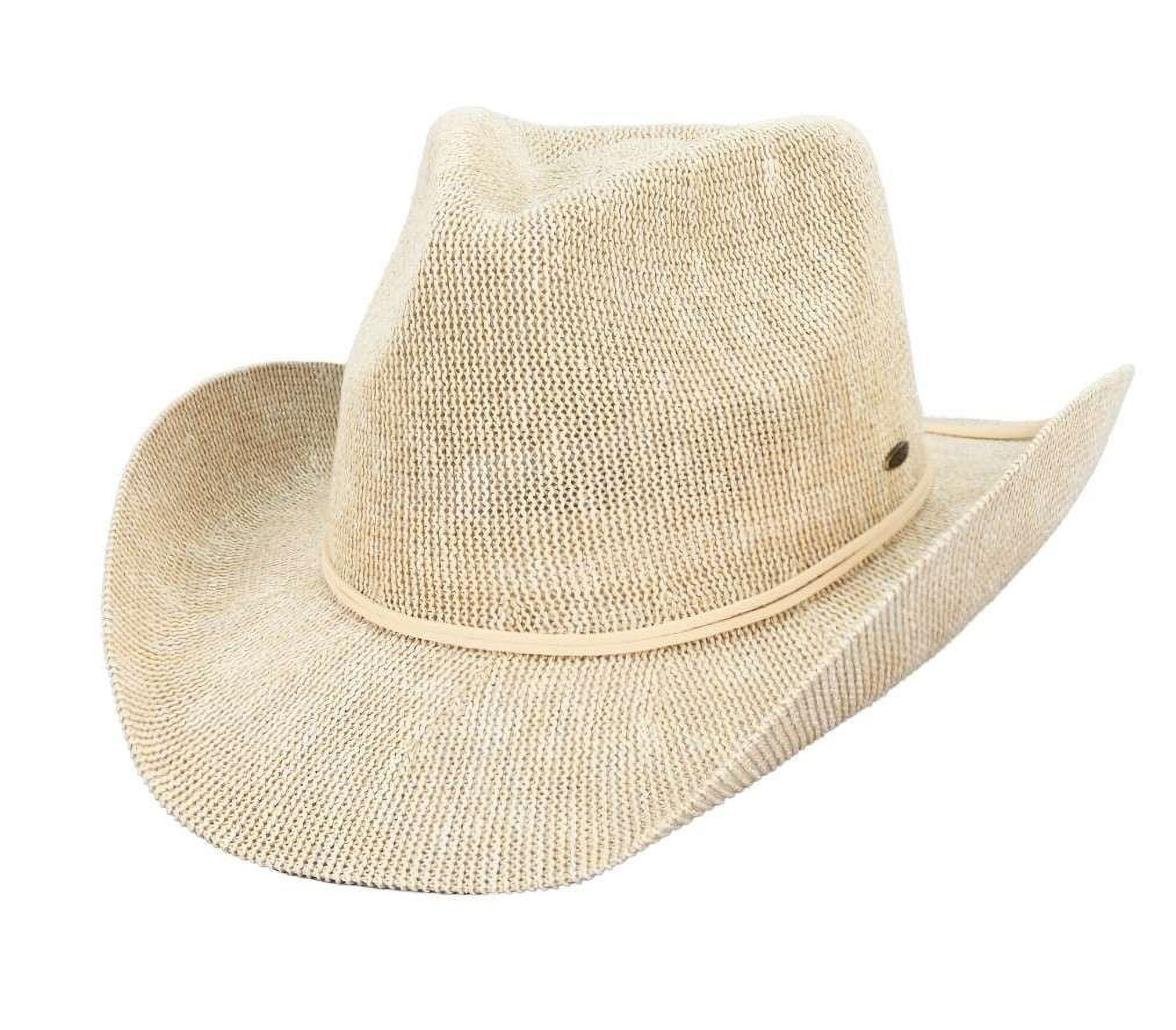C.C Sparkly Sequin Cowboy Hat with Suede String Trim, Pastel Beige ...