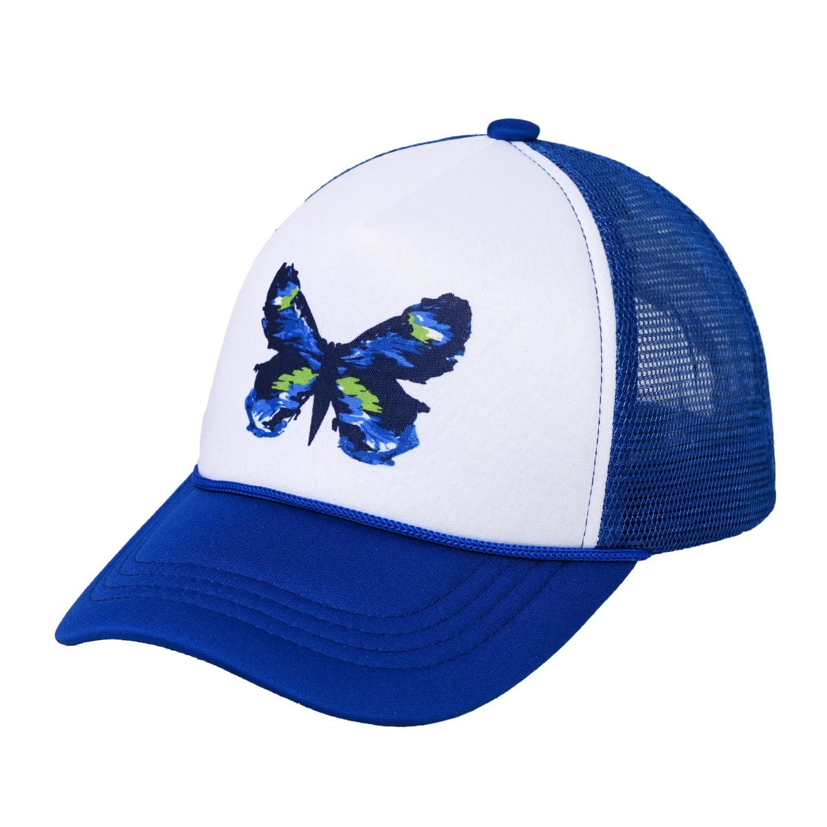 C.C Trucker Mesh Adjustable Snapback Baseball Cap, Abstract Blue ...