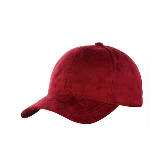C.C Unisex Adjustable Faux Suede Precurved Bill Baseball Cap Hat - CC ...
