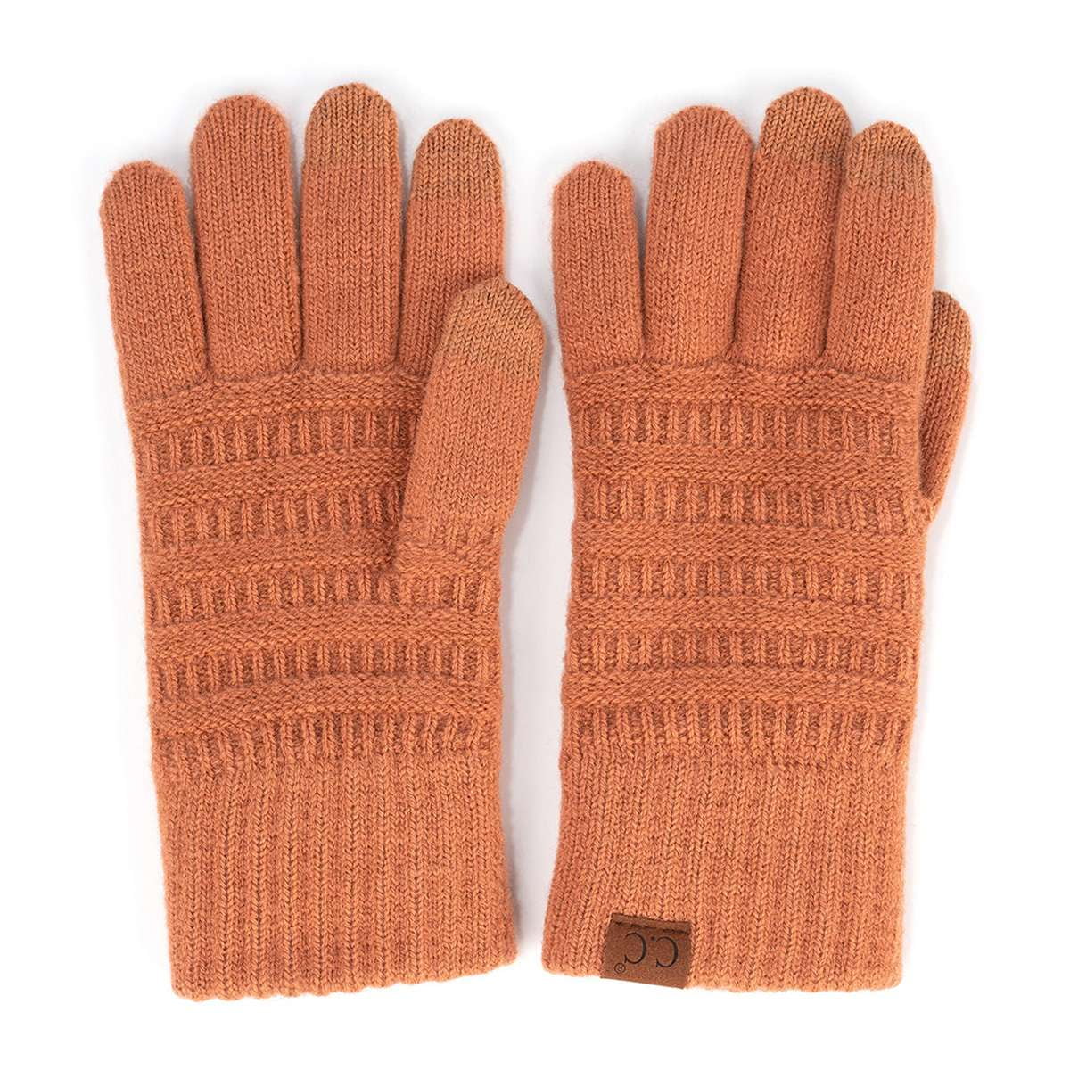 C.C Unisex Cable Knit Winter Warm Anti-Slip Touchscreen Texting Gloves ...