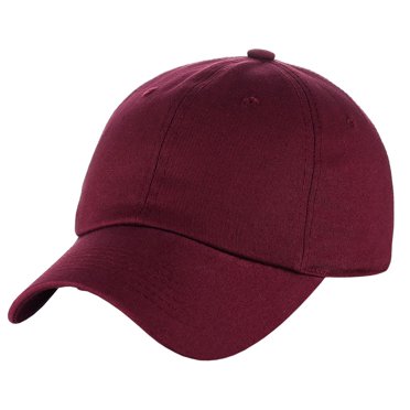 D&I Basic Baseball Cap Adjustable Closure Curved Visor Hat-Red ...