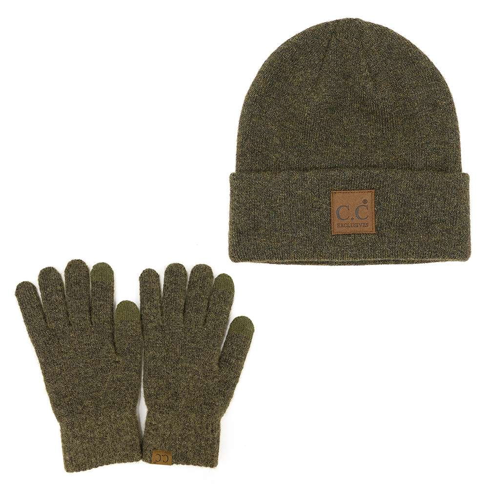 C.C Unisex Eco Classic Cuff Skull Cap Winter Knit Beanie & Touchscreen ...