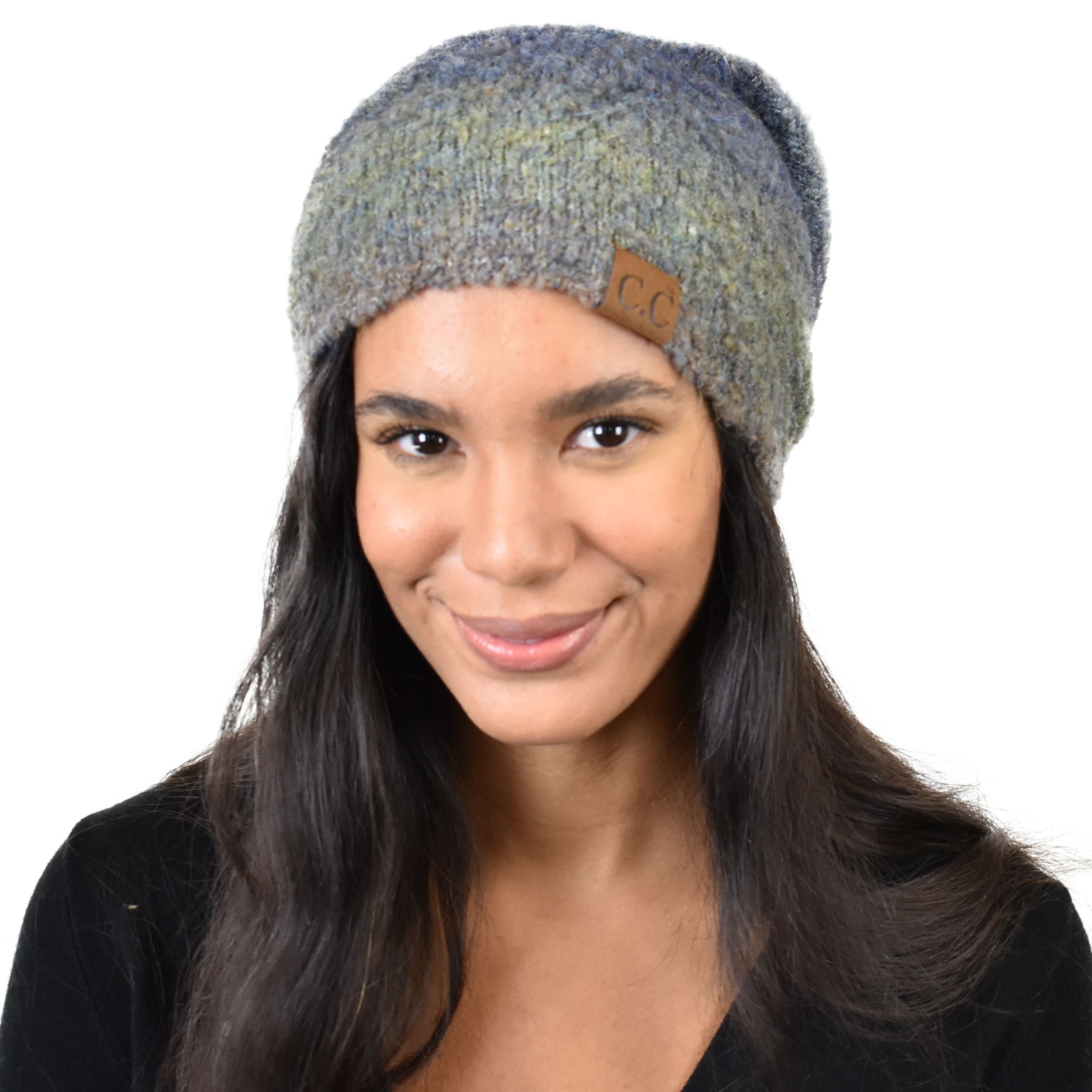C.C Unisex Eco-Friendly Recycled Yarn Wool Blend Convertible Beanie ...
