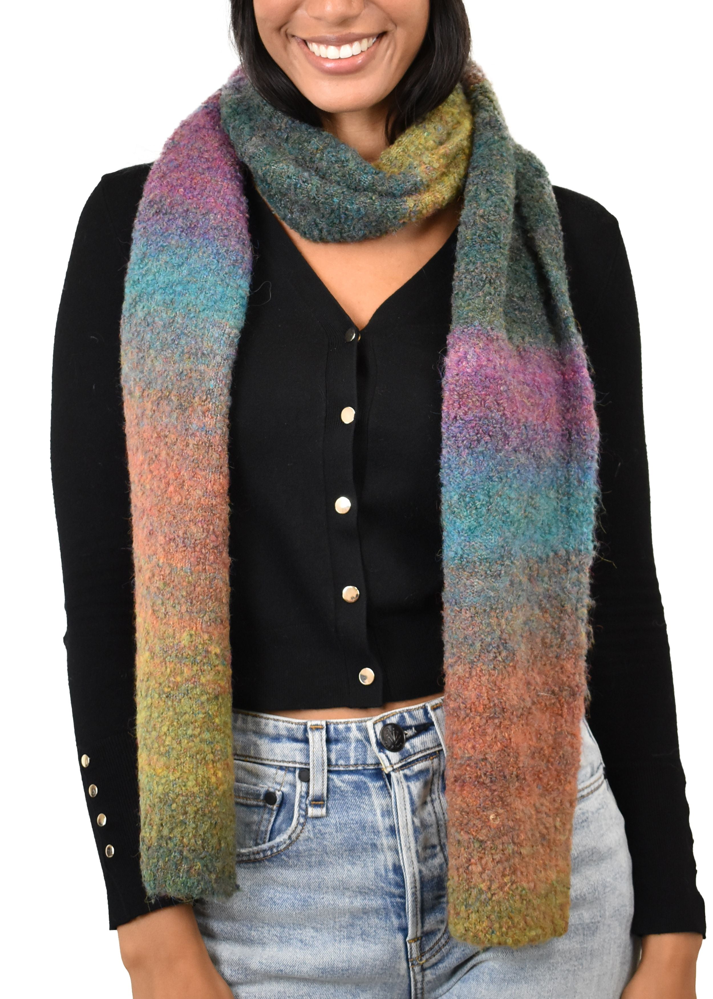 C.C Unisex Eco-Friendly Recycled Yarn Wool Blend Extra Long Scarf Wrap ...