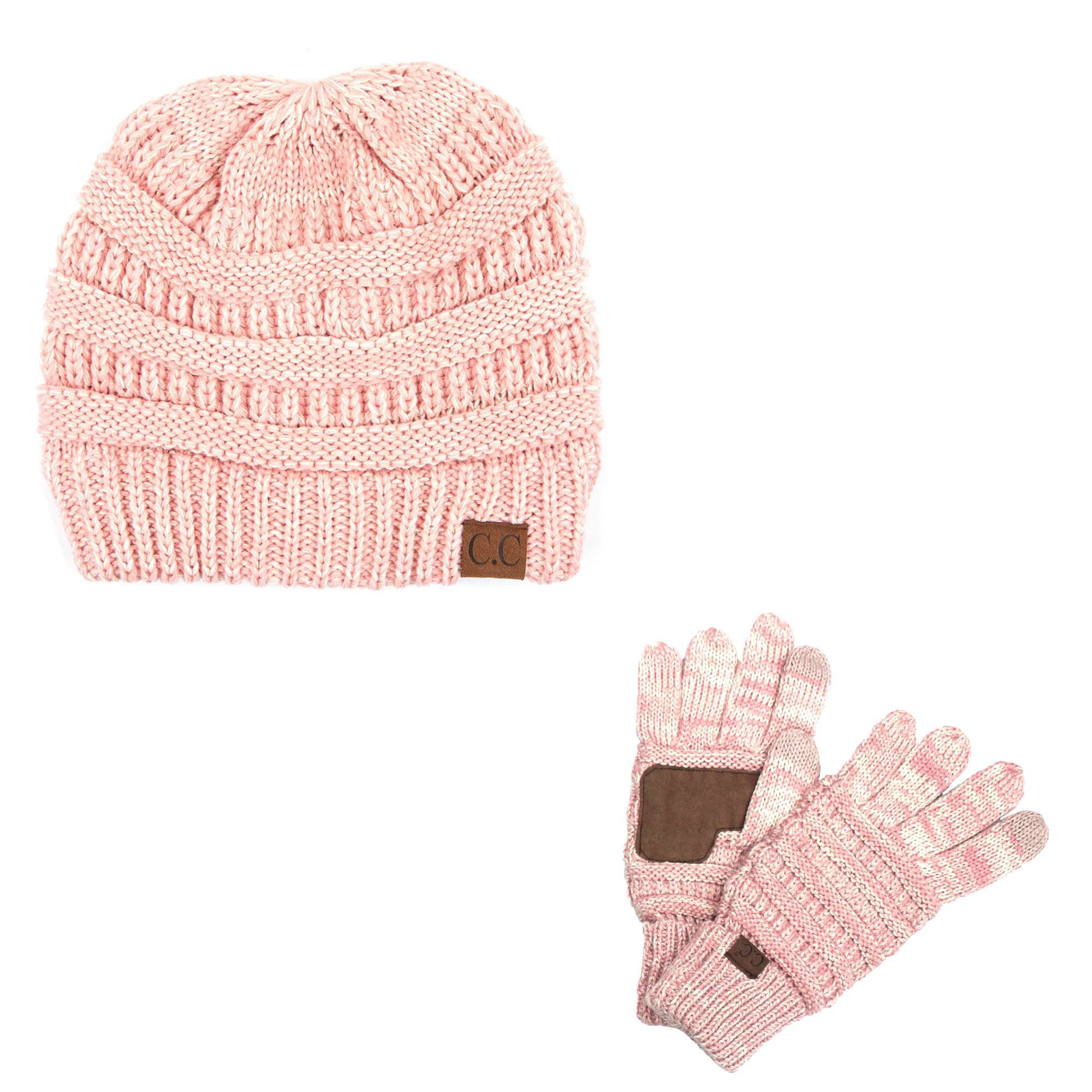 C.C Unisex Soft Stretch Cable Knit Beanie and Anti-Slip Touchscreen ...