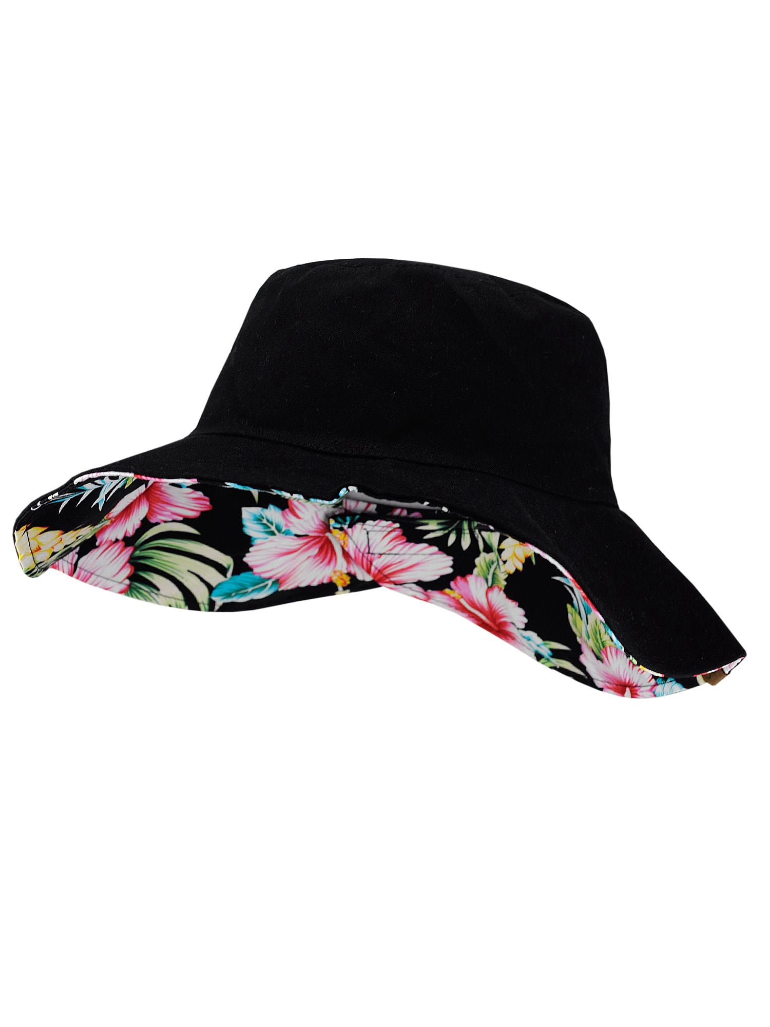 C.C Women's 100% Cotton Crushable Bucket Ponytail Messy Bun Sun Hat ...