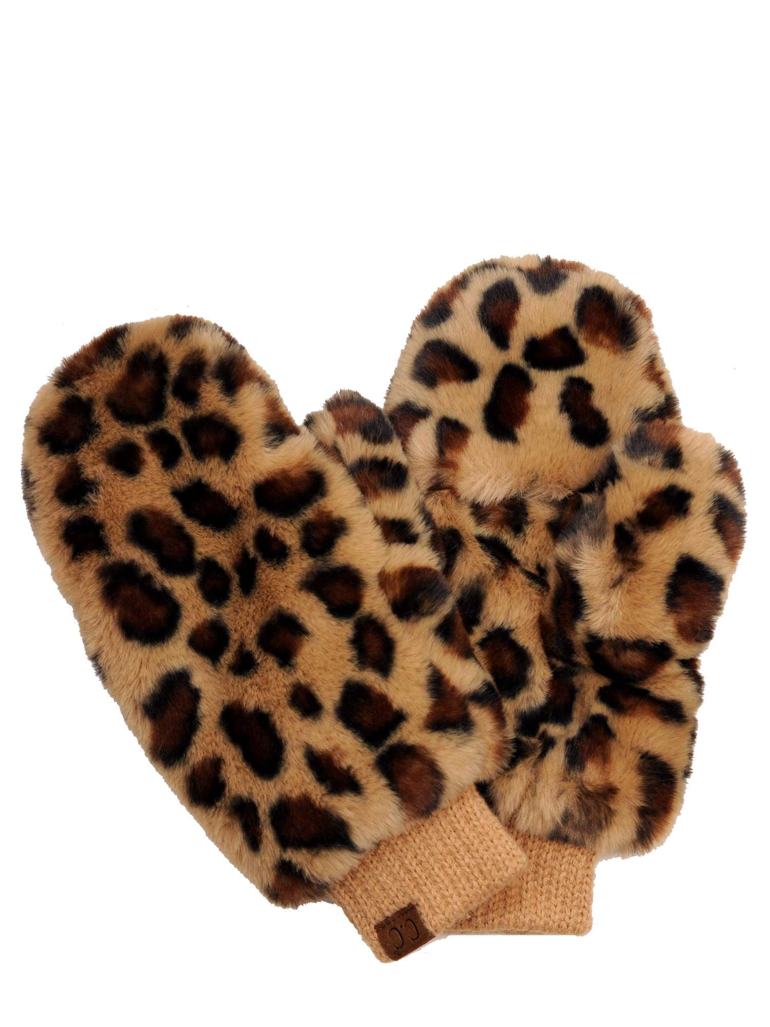 C.C Women's Faux Fur Wrist Length Fingerless Sherpa Lined Convertible ...