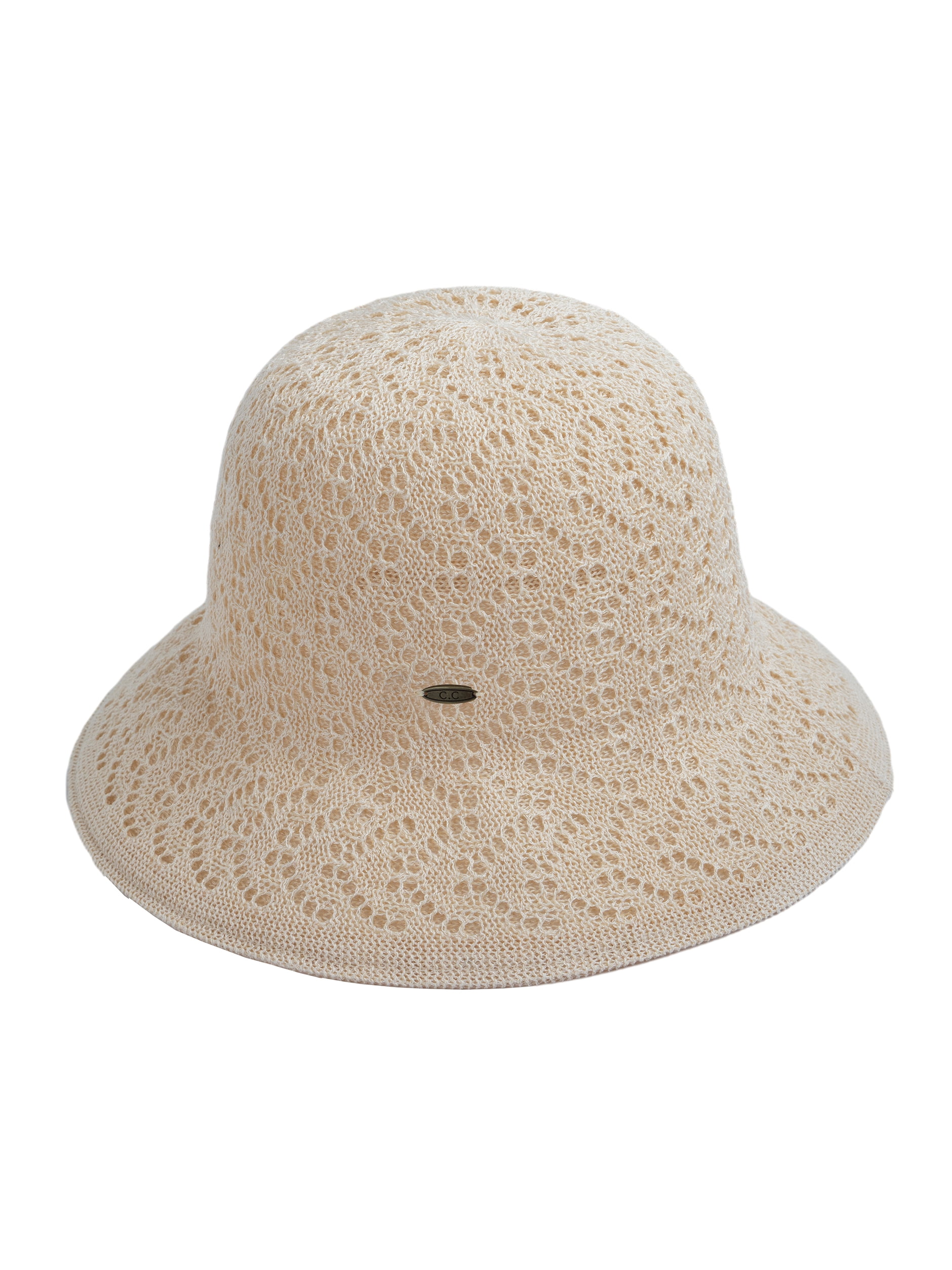C.C Women's Reversible Cloche Hat with Fancy Eyelet Pattern, Beige ...