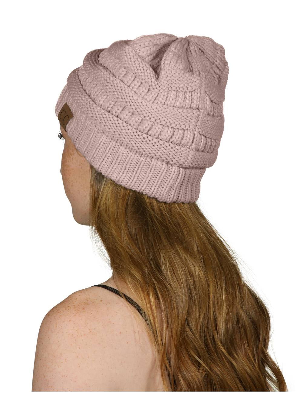 C.C Women's Thick Knit Beanie Indie Pink - Walmart.com