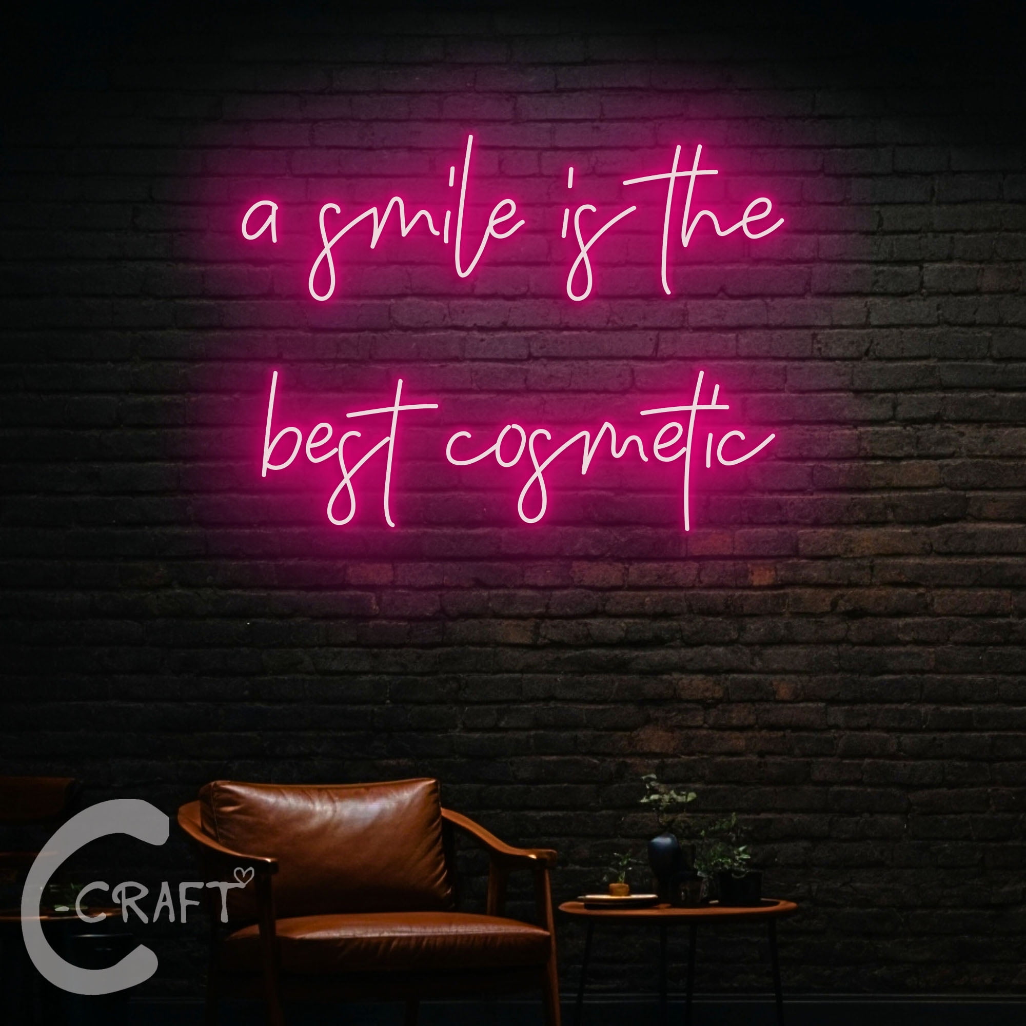 C-CRAFT A Smile Is The Best Cosmetic Neon Sign LED Light 20 inch for ...