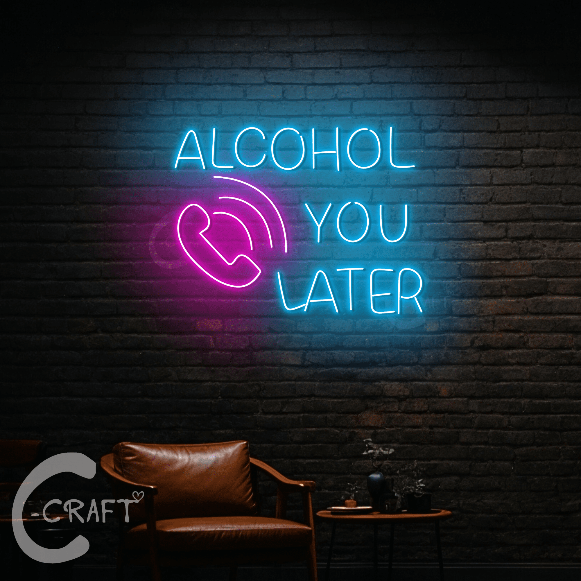 C-CRAFT Alcohol You Later Neon Sign Led Light Up 38 inch for Alcohol ...