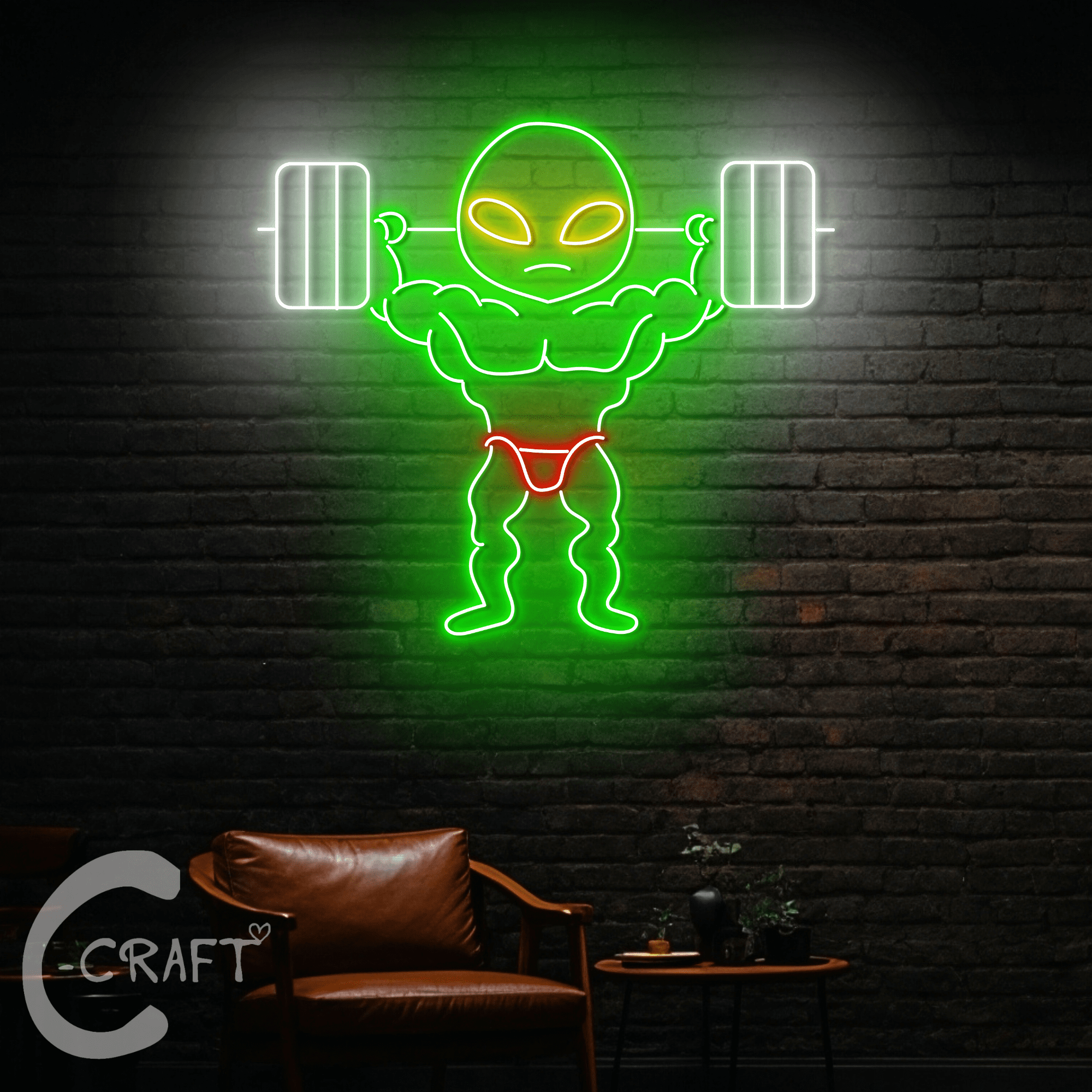 C-CRAFT Alien Lift Weight Neon Led Lights 30 inch for Fitness Home Gym ...