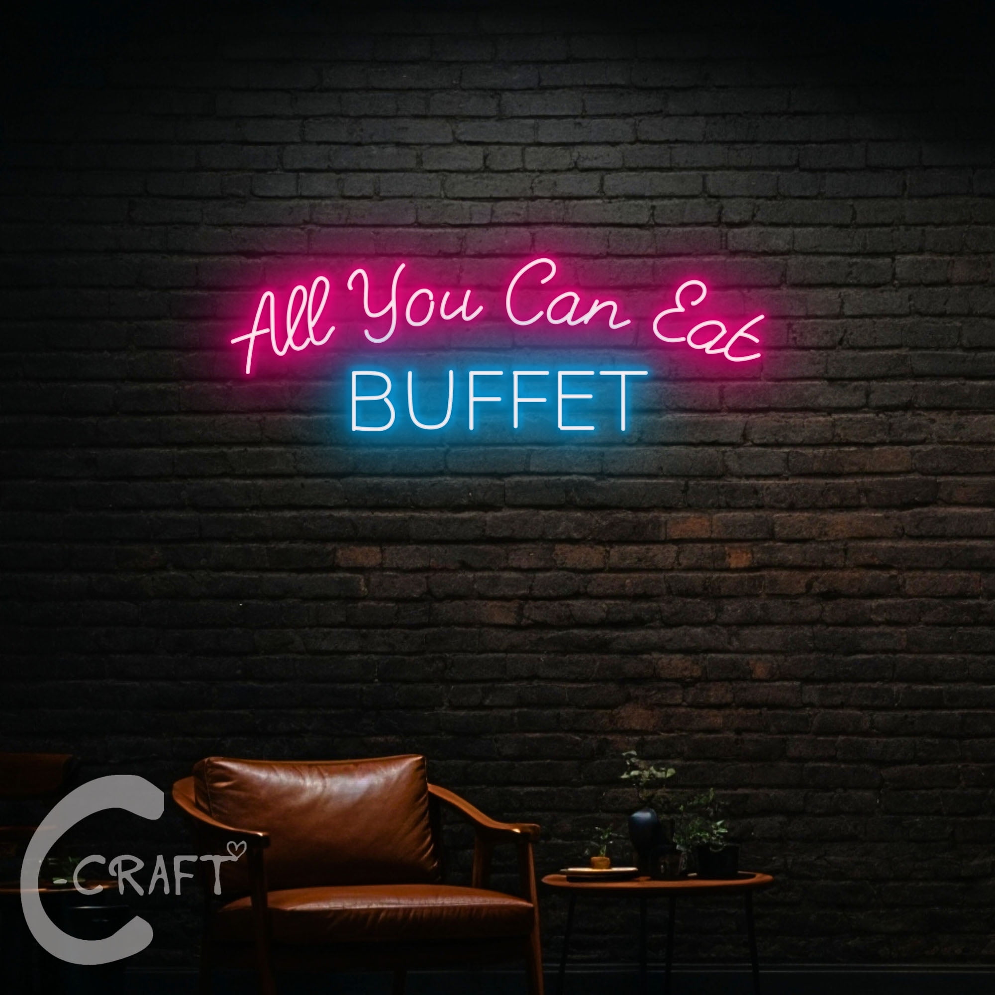 C-CRAFT All You Can Eat Buffet Neon Sign LED Light 18 inch for Buffet ...